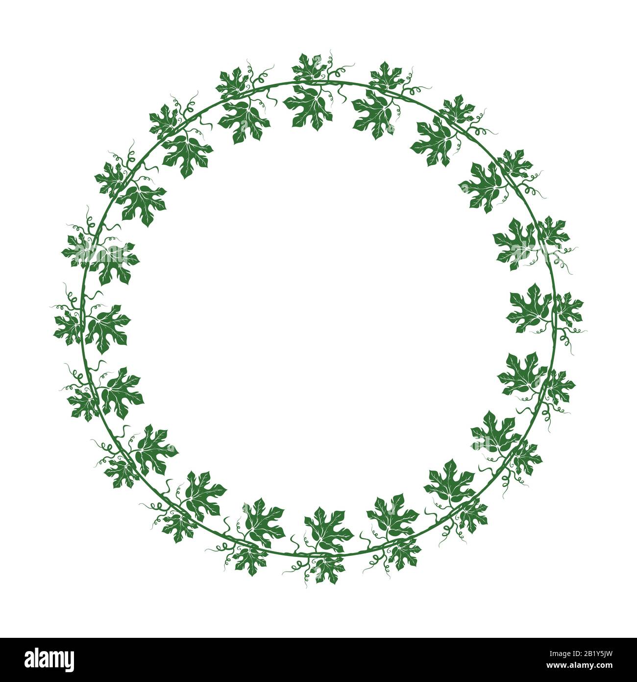 Green Plant Frame Isolated on White Background Stock Photo - Alamy