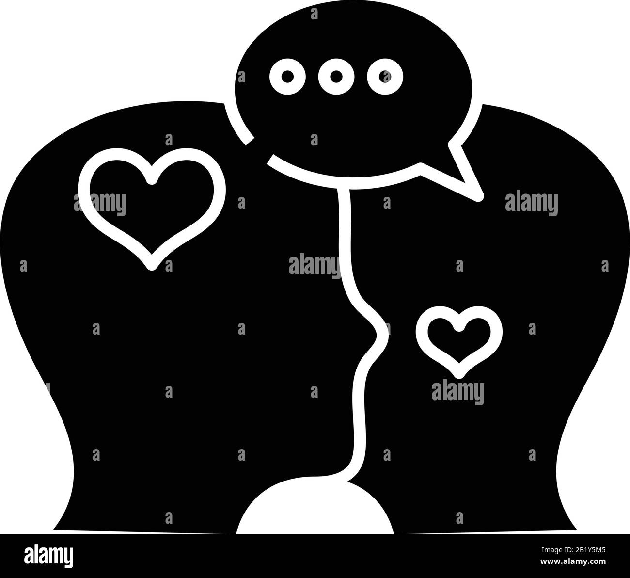 Confidential chats black icon, concept illustration, vector flat symbol ...