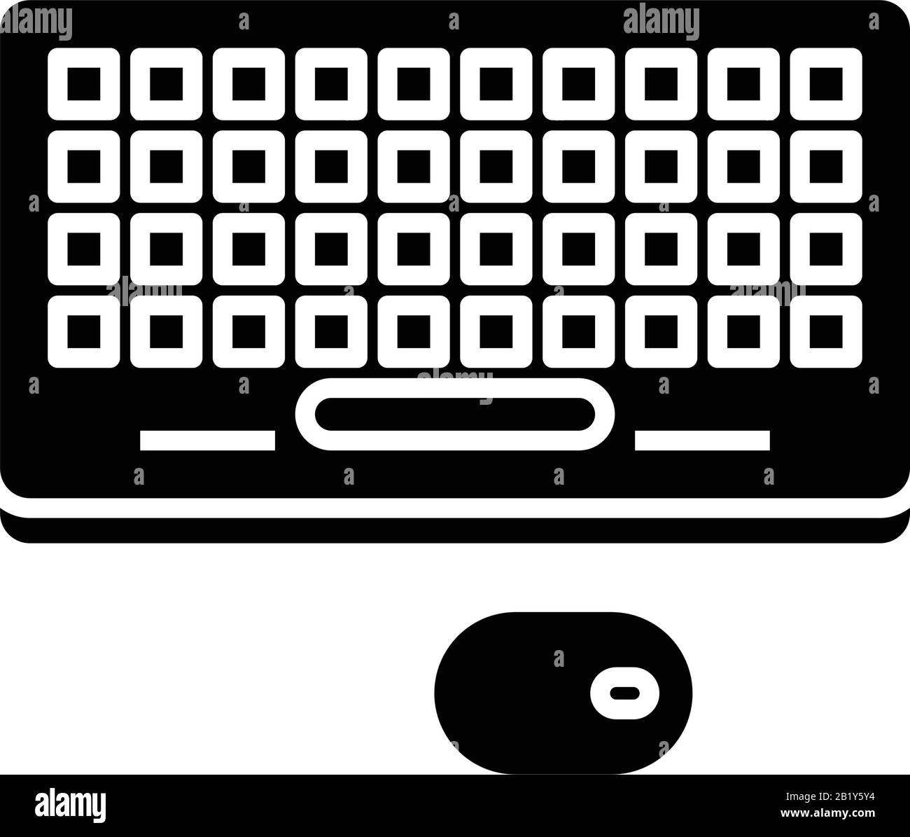 Computer keyboard black icon, concept illustration, vector flat symbol ...