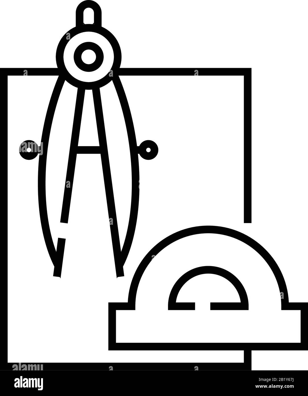 Making project line icon, concept sign, outline vector illustration ...