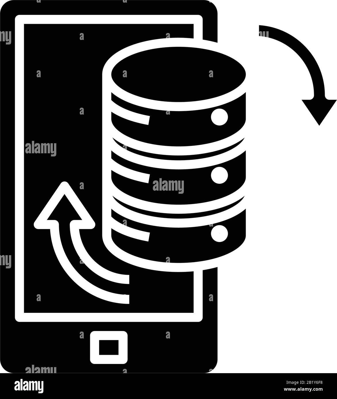 Data converting black icon, concept illustration, vector flat symbol ...