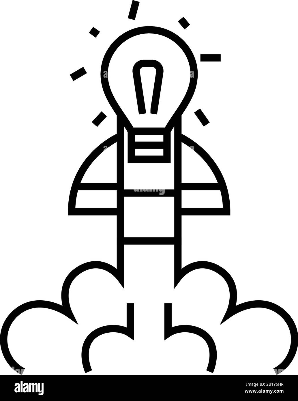 Launch product line icon, concept sign, outline vector illustration ...