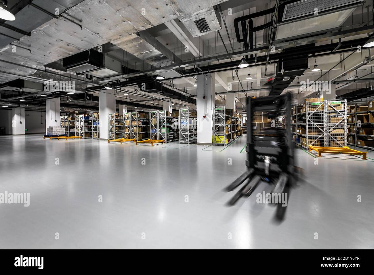 BEIJING, CHINA - JUNE 03, 2019: Modern automation of warehouse ...