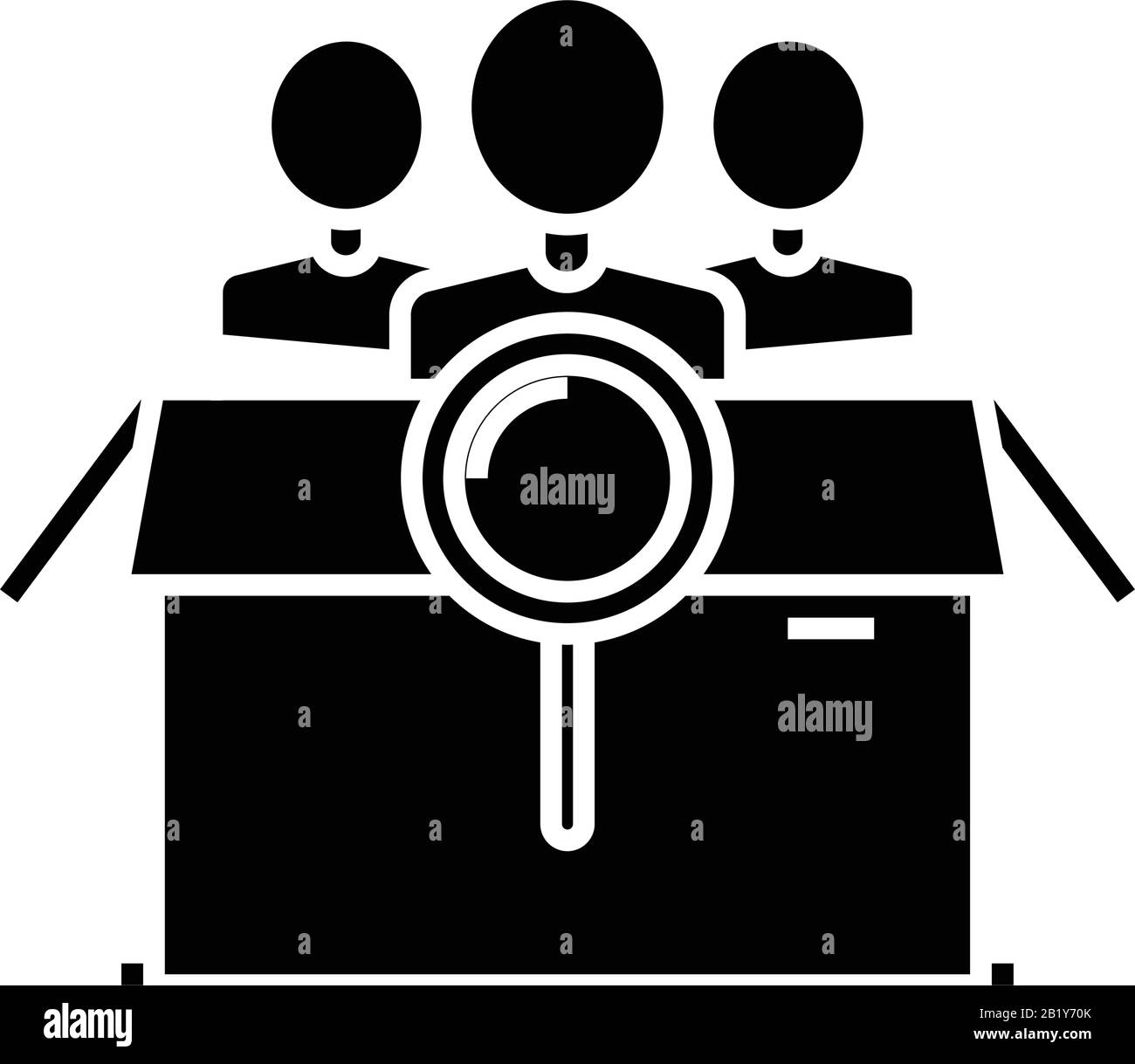 Collective searching black icon, concept illustration, vector flat ...