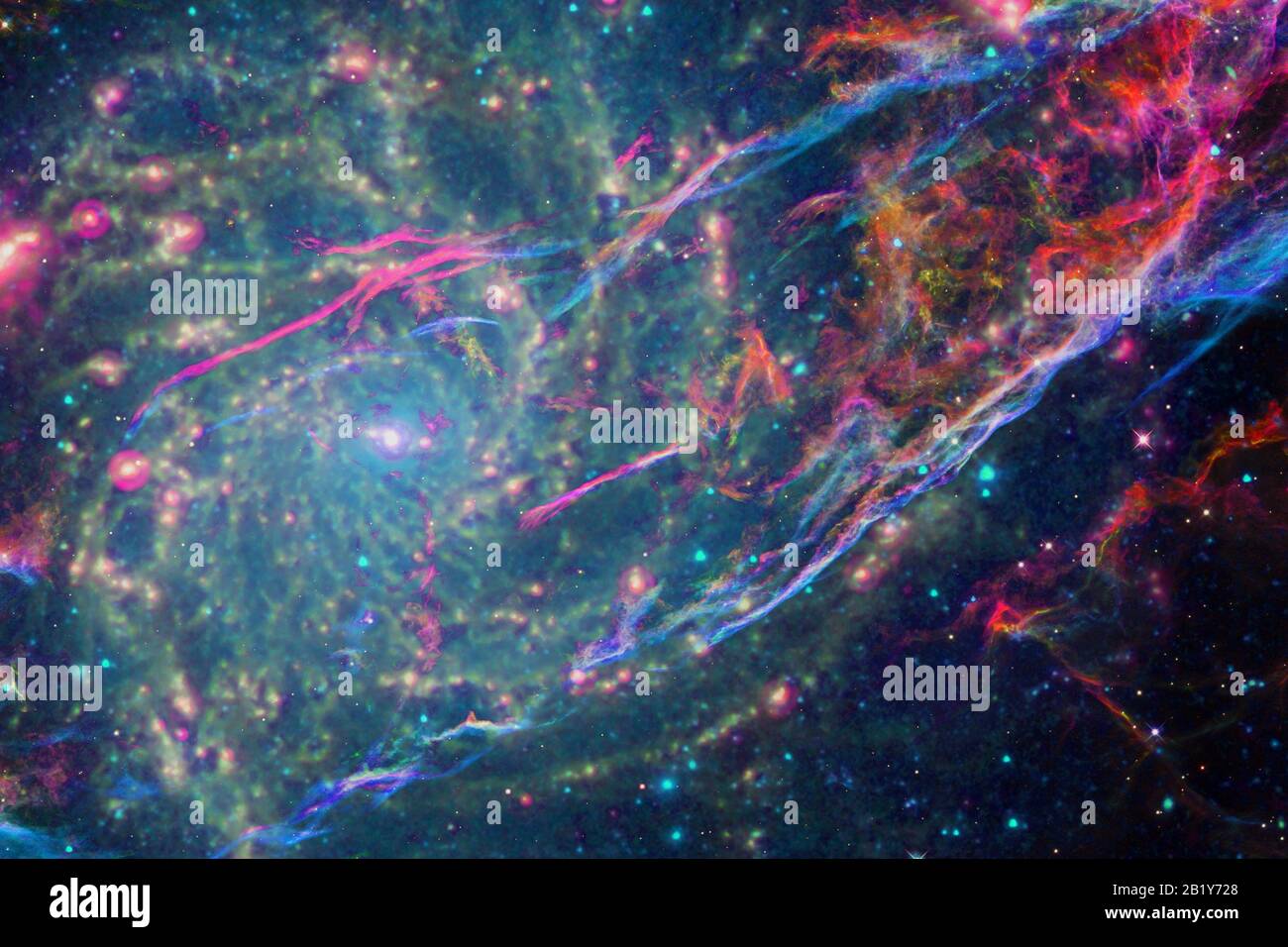 Nebulae and stars in outer space, glowing mysterious universe. Elements ...