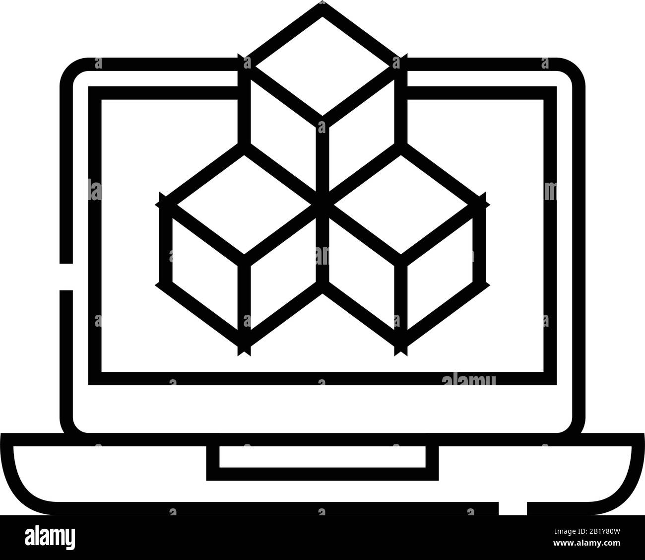 Learning programming line icon, concept sign, outline vector ... Learning programming line icon, concept sign, outline vector ...