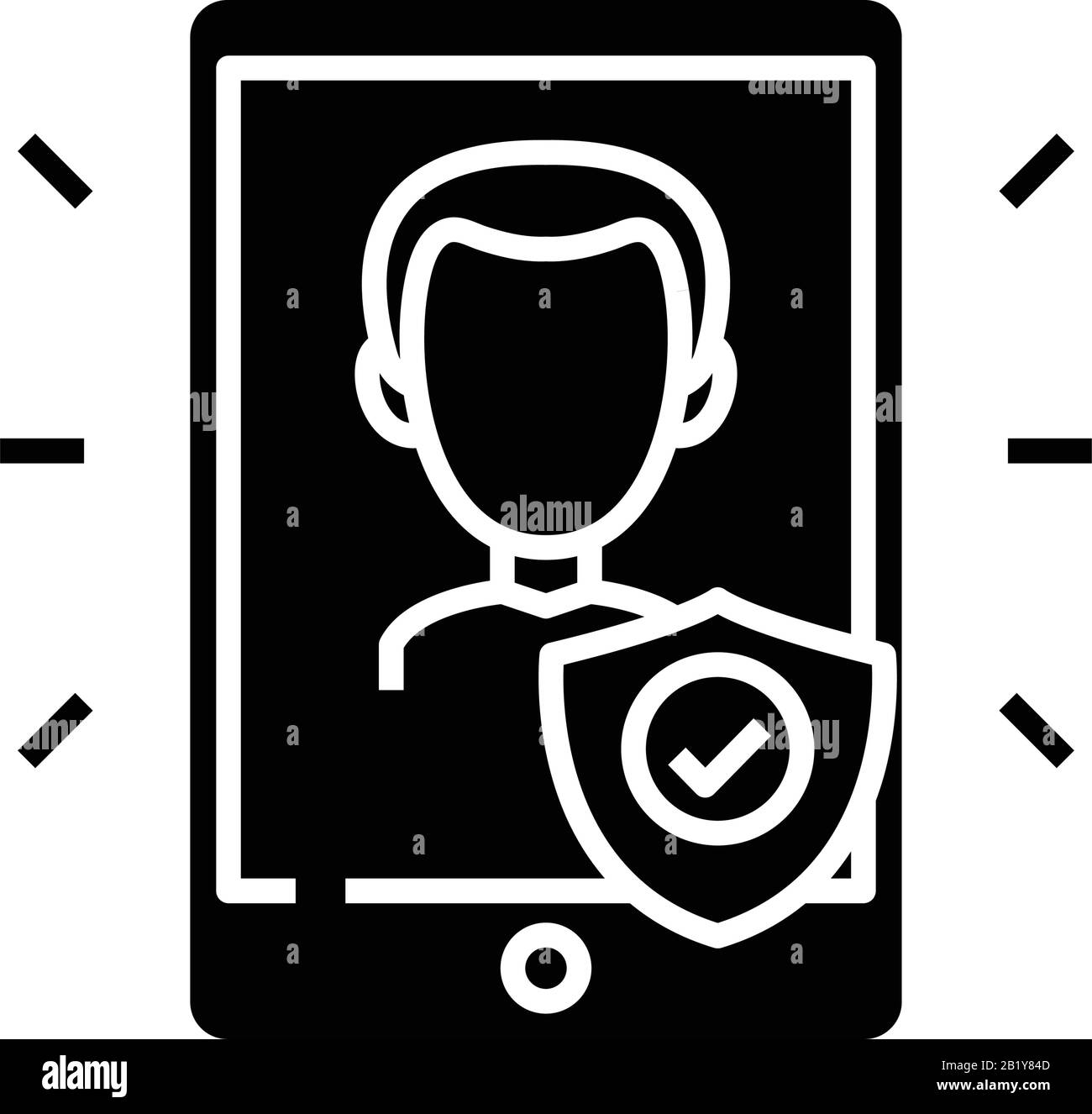 Confidentiality black icon, concept illustration, vector flat symbol ...