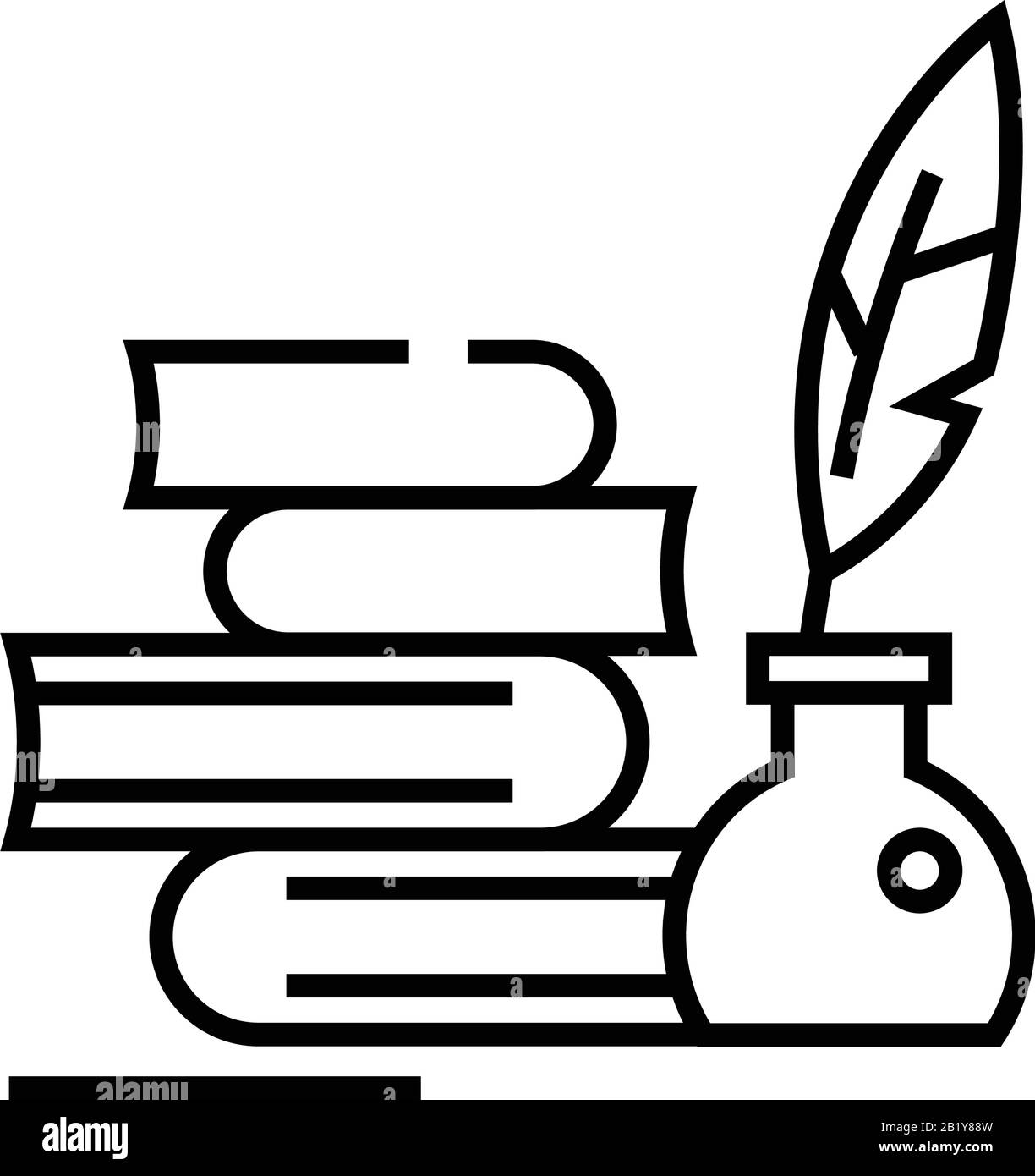 Literature lesson line icon, concept sign, outline vector illustration ...