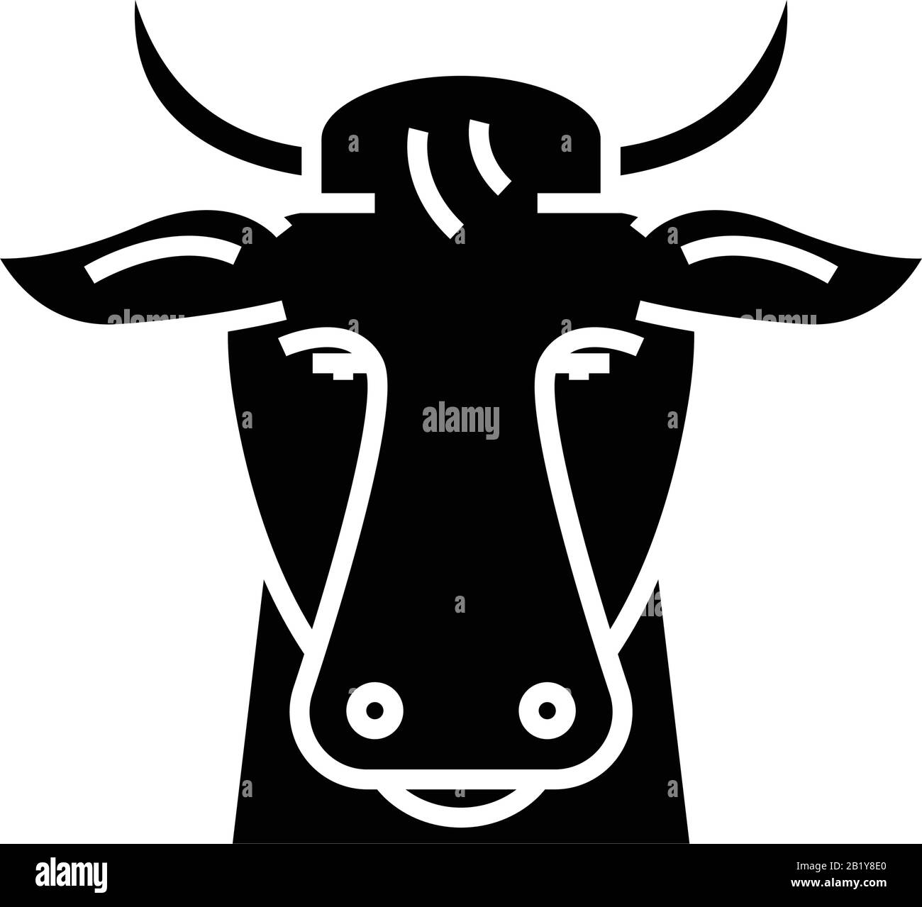 Cow black icon, concept illustration, vector flat symbol, glyph sign ...