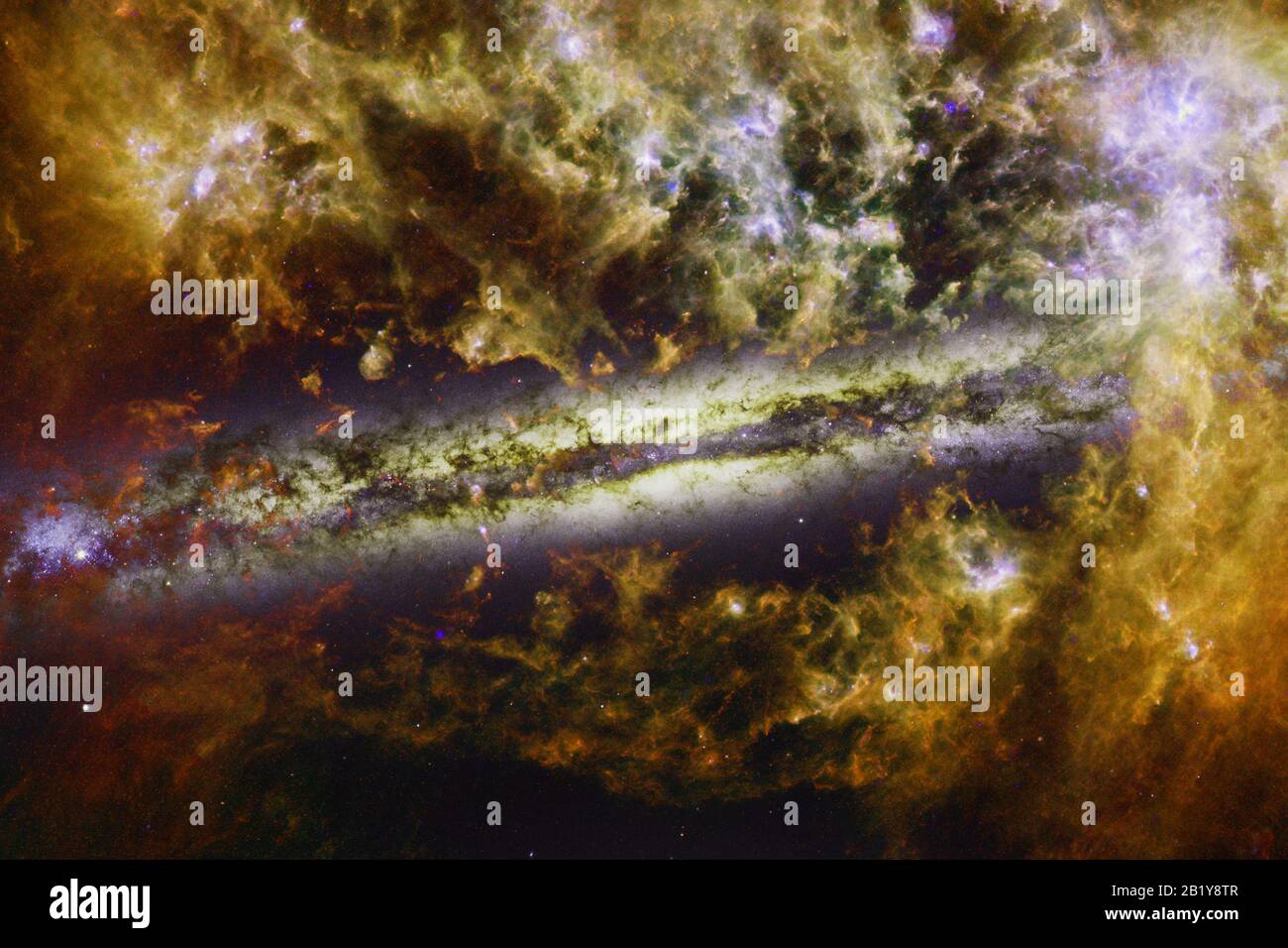 Universe scene with stars and galaxies in deep space showing the beauty ...