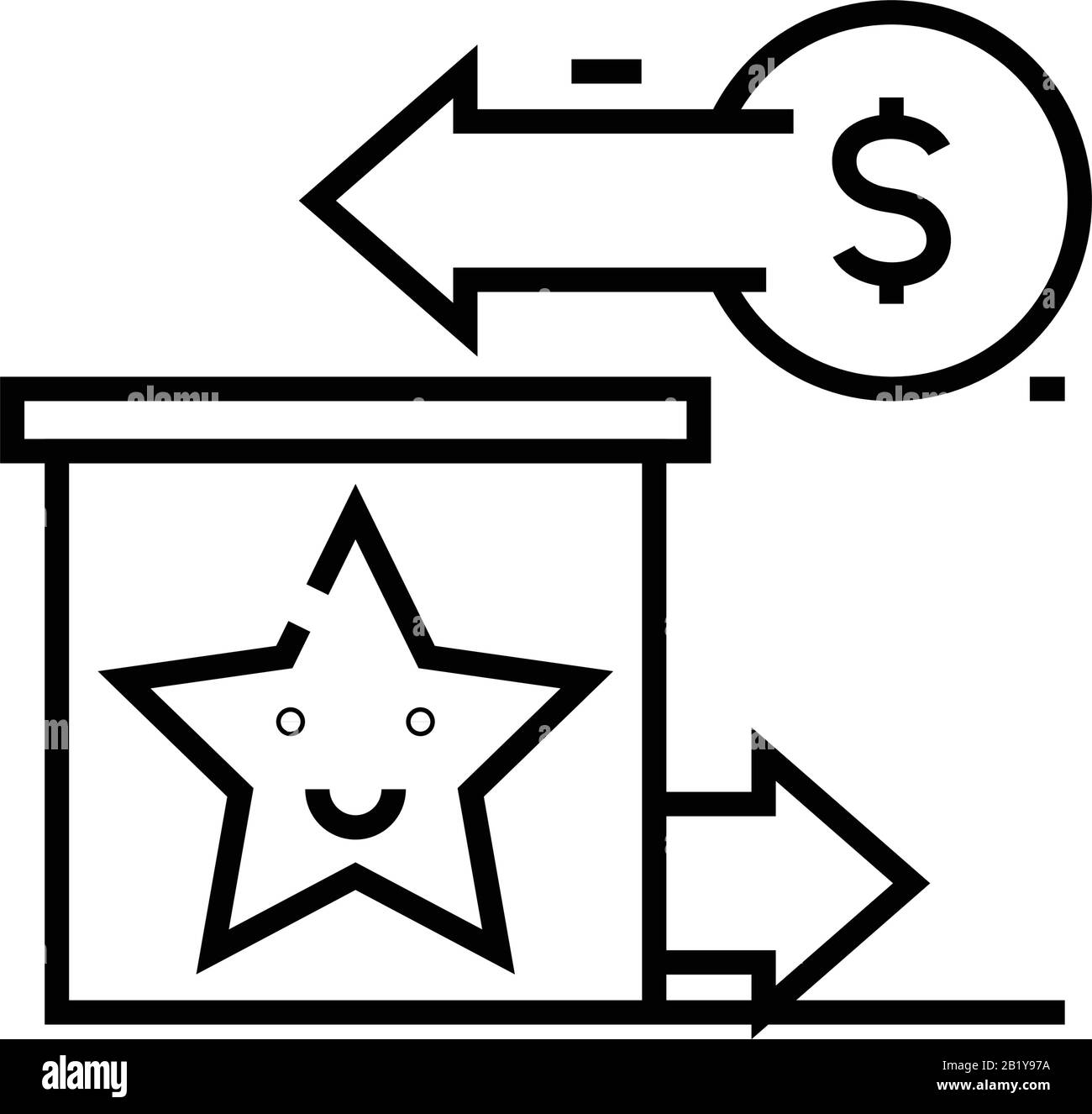 Making profits line icon, concept sign, outline vector illustration ...