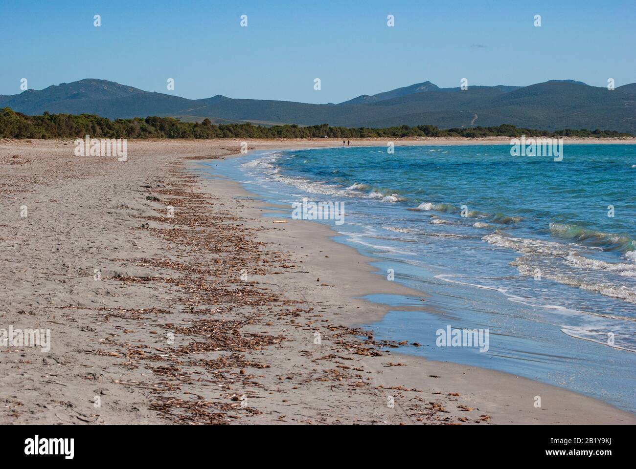View of Porto Pino beach Stock Photo - Alamy