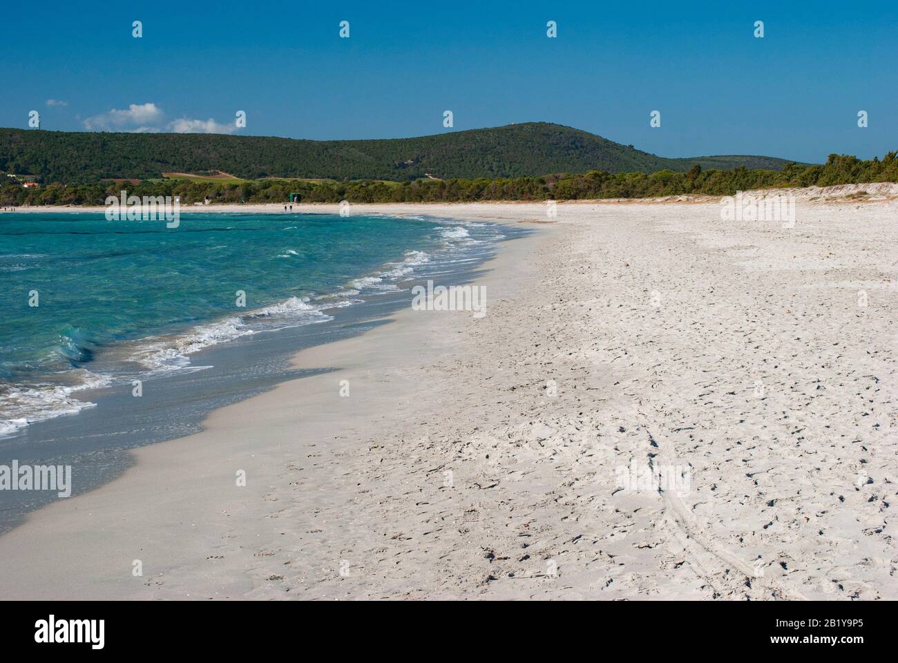 View of Porto Pino beach Stock Photo - Alamy