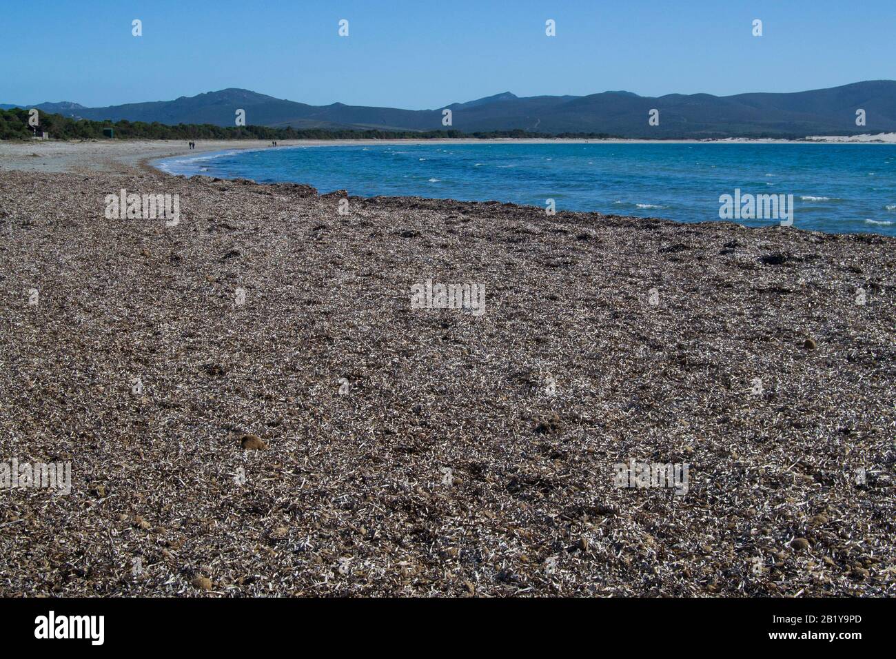 View of Porto Pino beach Stock Photo - Alamy