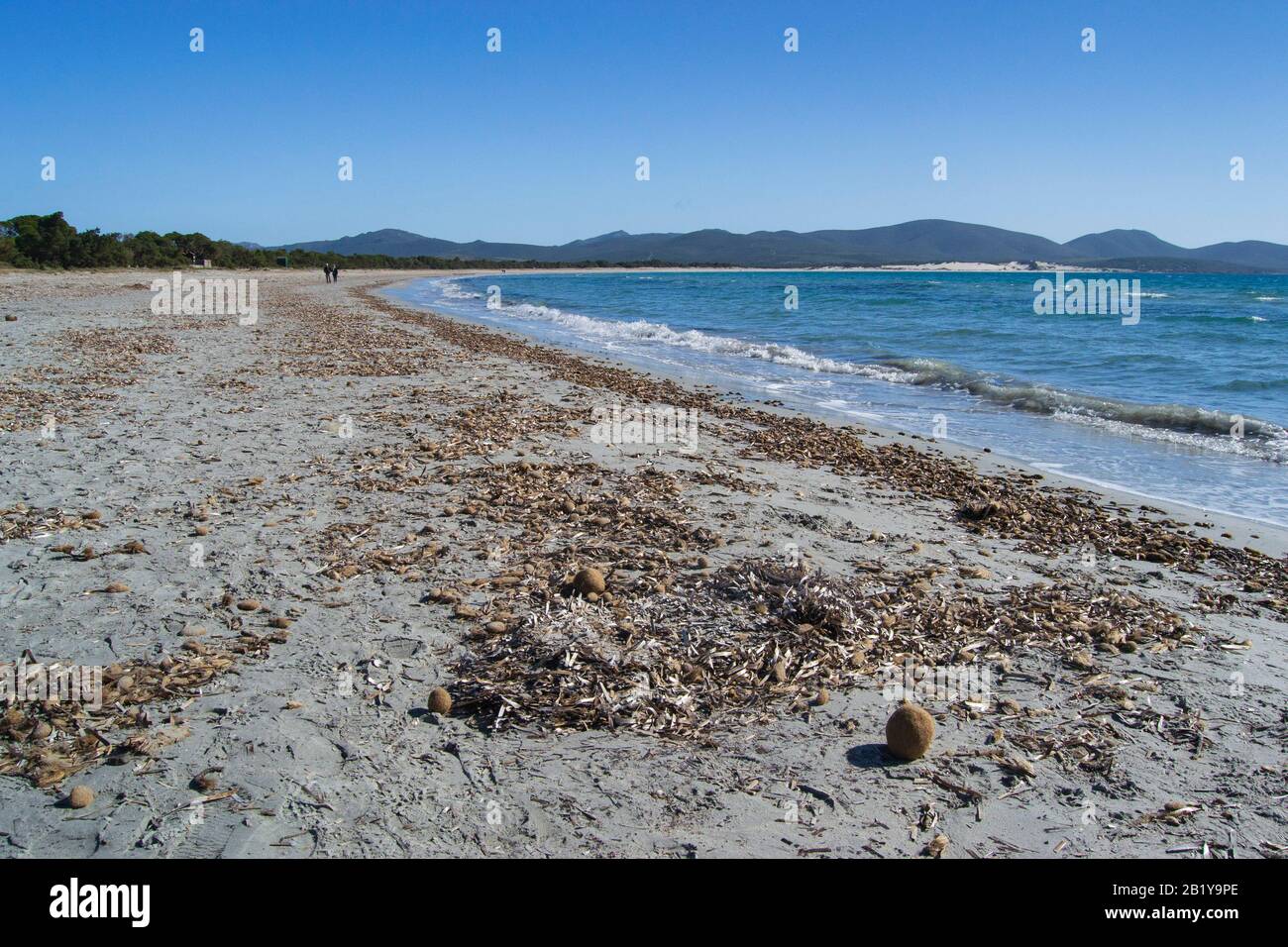 View of Porto Pino beach Stock Photo - Alamy