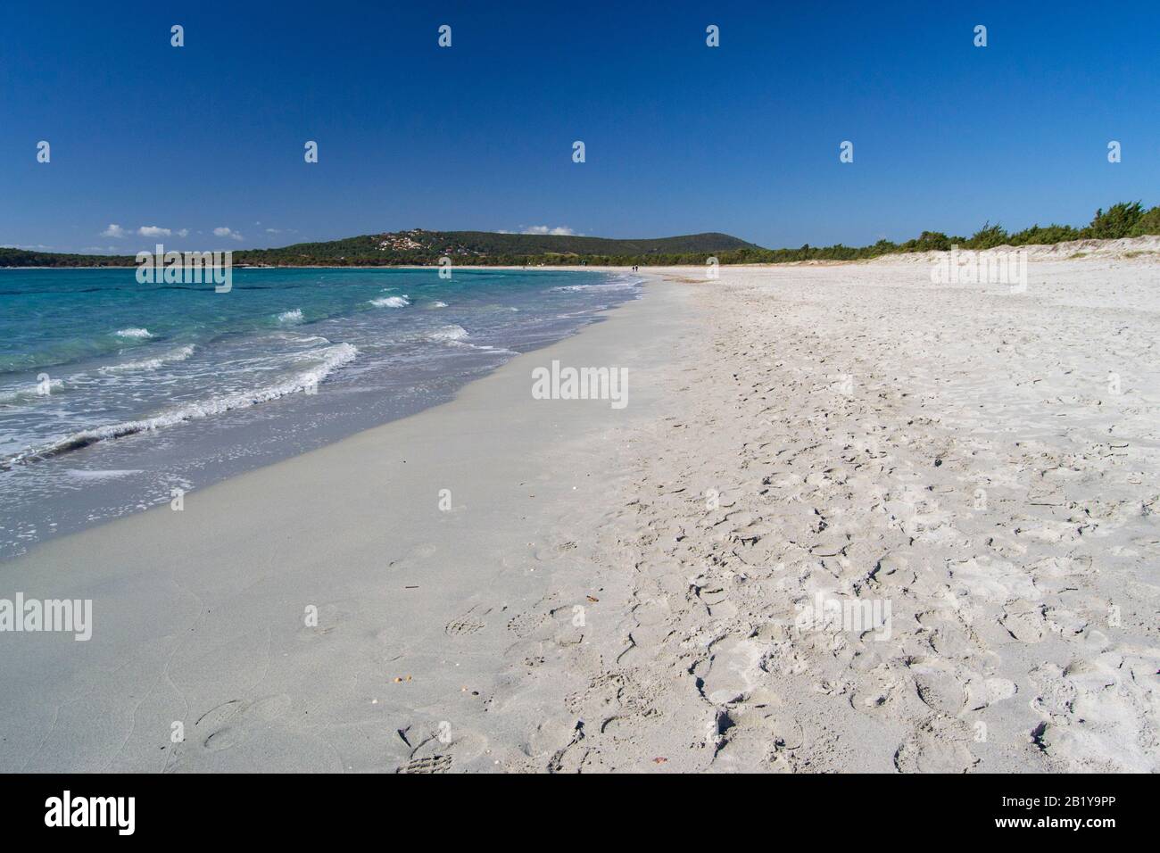 View of Porto Pino beach Stock Photo - Alamy