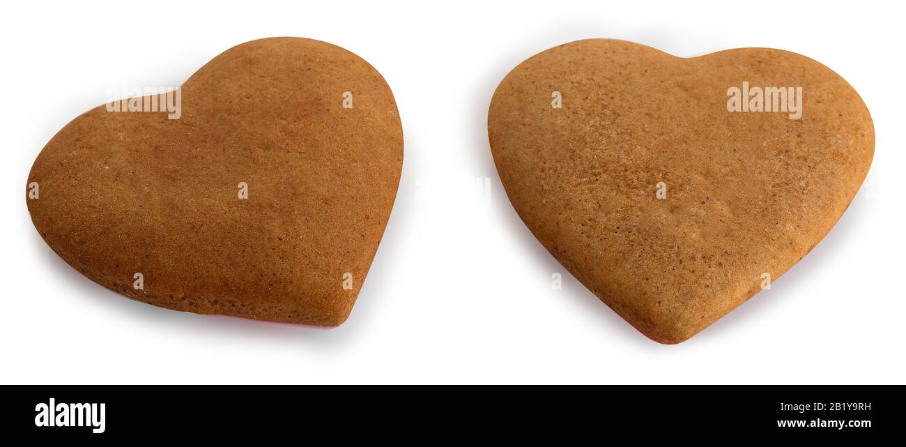 cookies heart baking isolated on white background with clipping path ...
