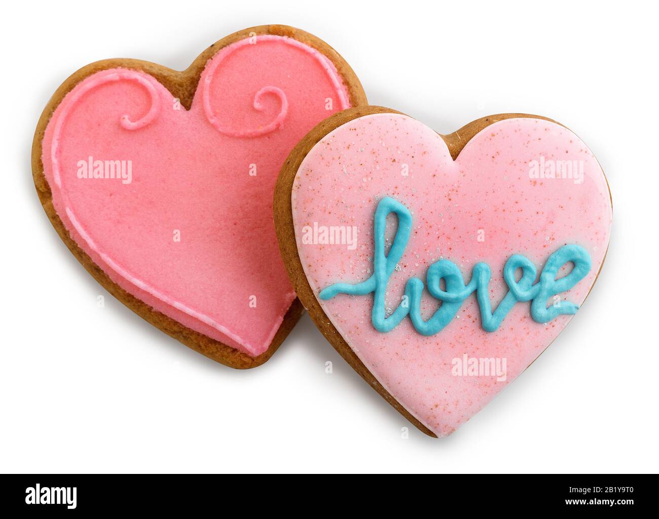 cookies heart baking isolated on white background with clipping path ...