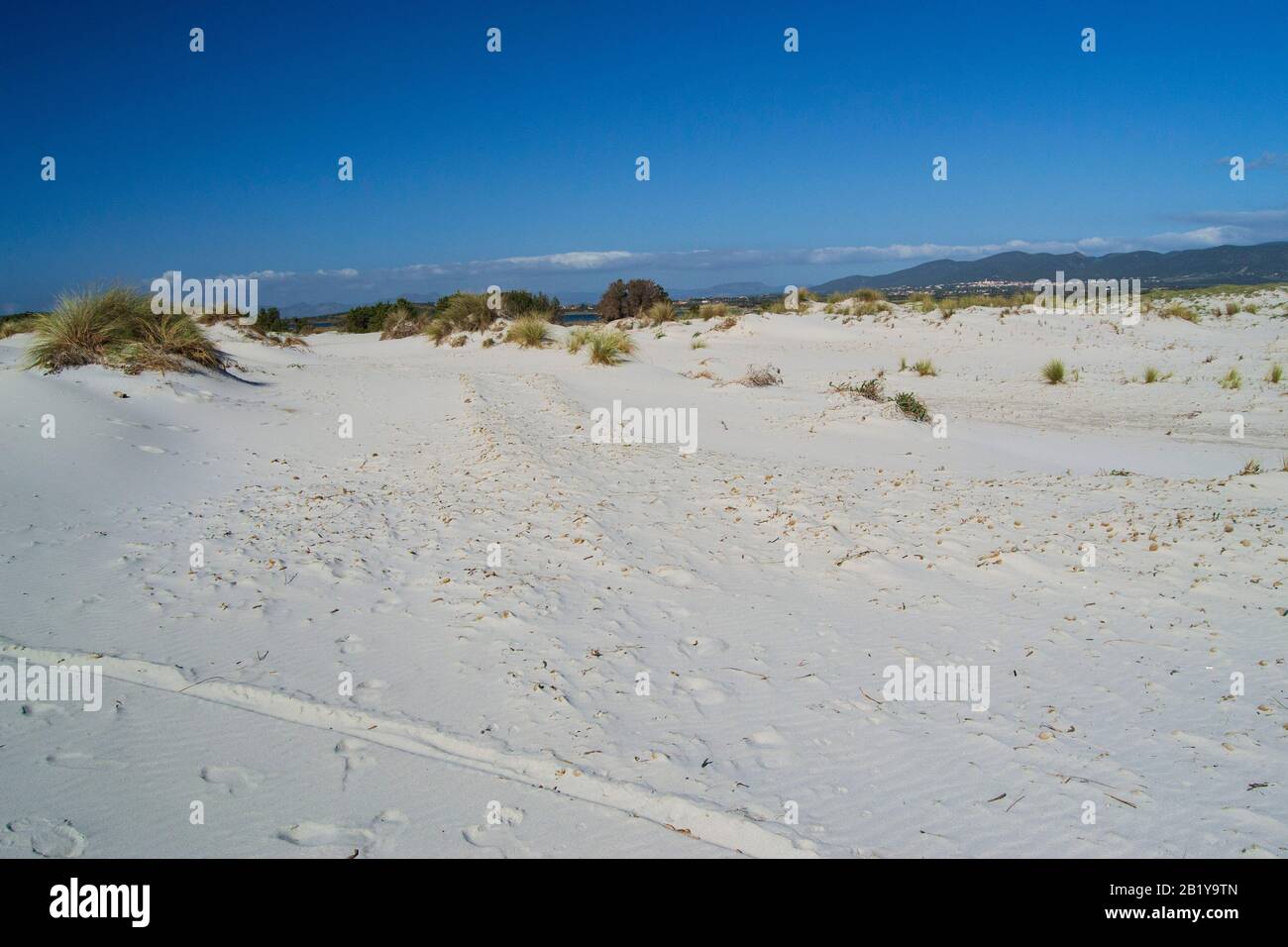 View of white dunes of Is Arenas Biancas, Teulada Stock Photo - Alamy