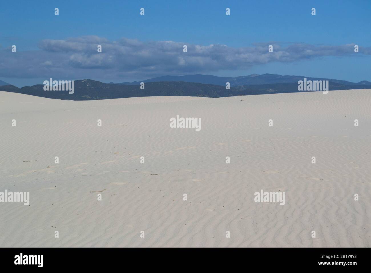 View of white dunes of Is Arenas Biancas, Teulada Stock Photo - Alamy