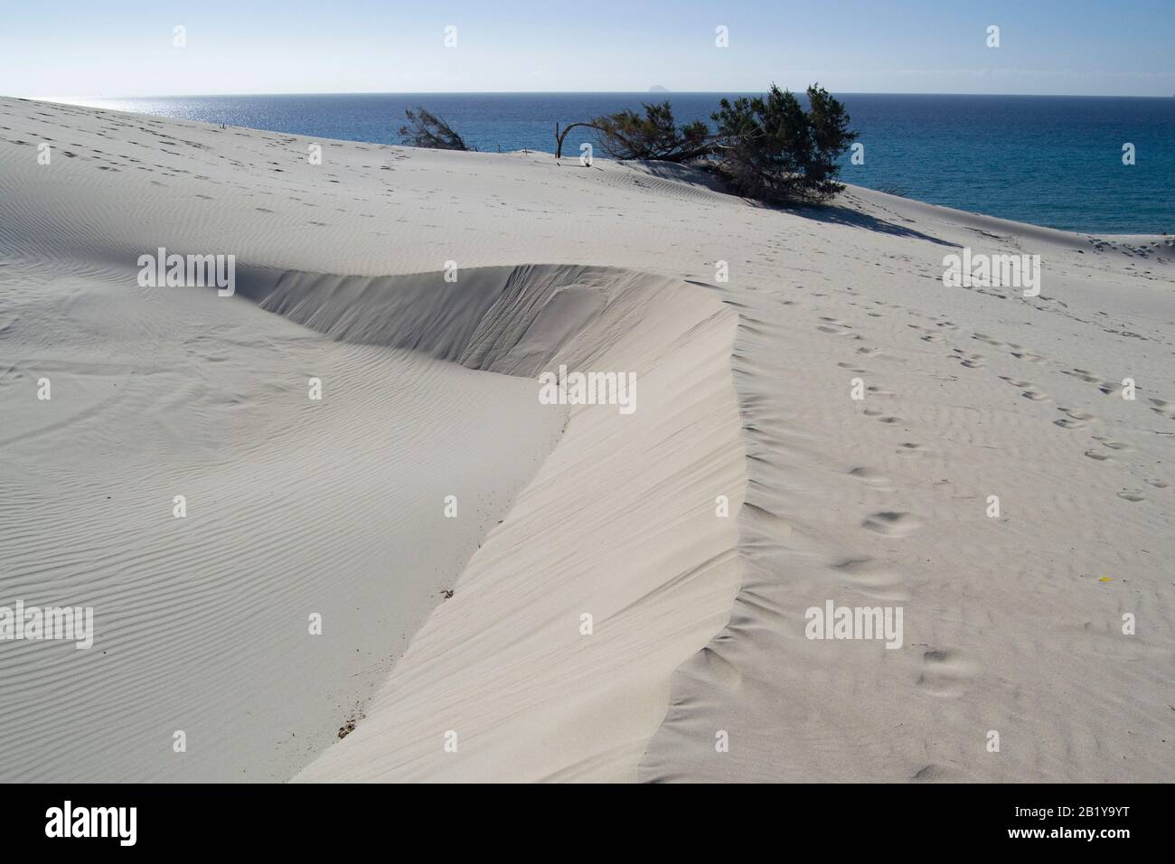View of white dunes of Is Arenas Biancas, Teulada Stock Photo - Alamy