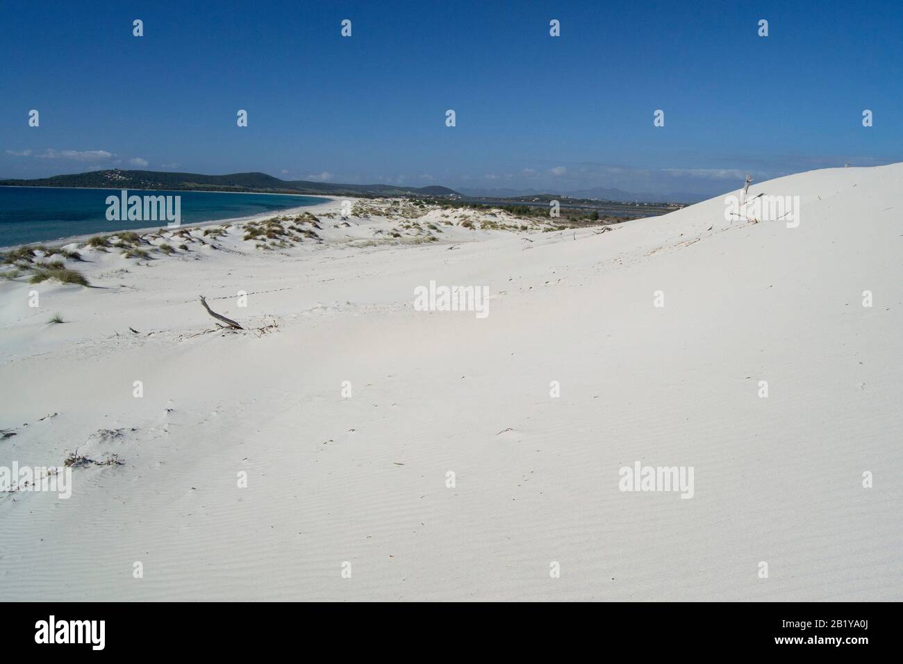 View of white dunes of Is Arenas Biancas, Teulada Stock Photo - Alamy