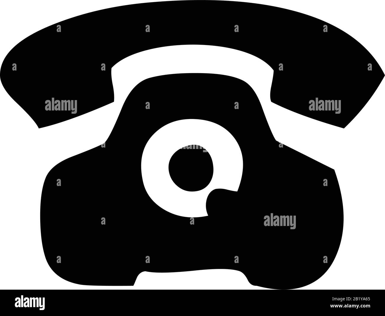 telephone, phone analog silhouette, symbol, vector illustration Stock ...