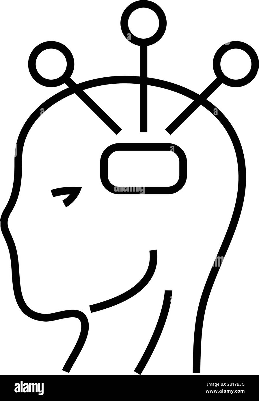 Mind links line icon, concept sign, outline vector illustration, linear ...