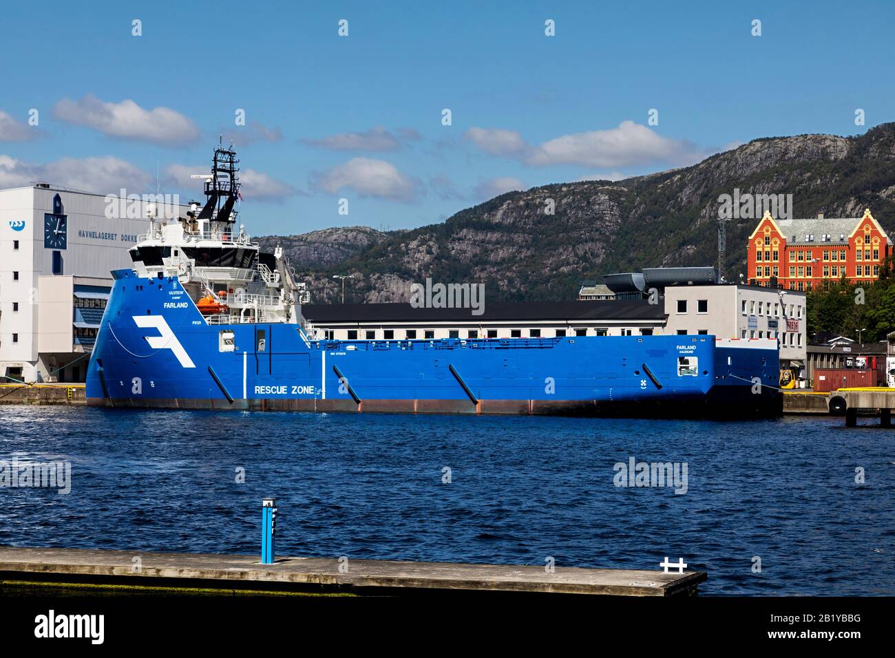 Offshore PSV platform supply vessel Farland moored in the port of ...