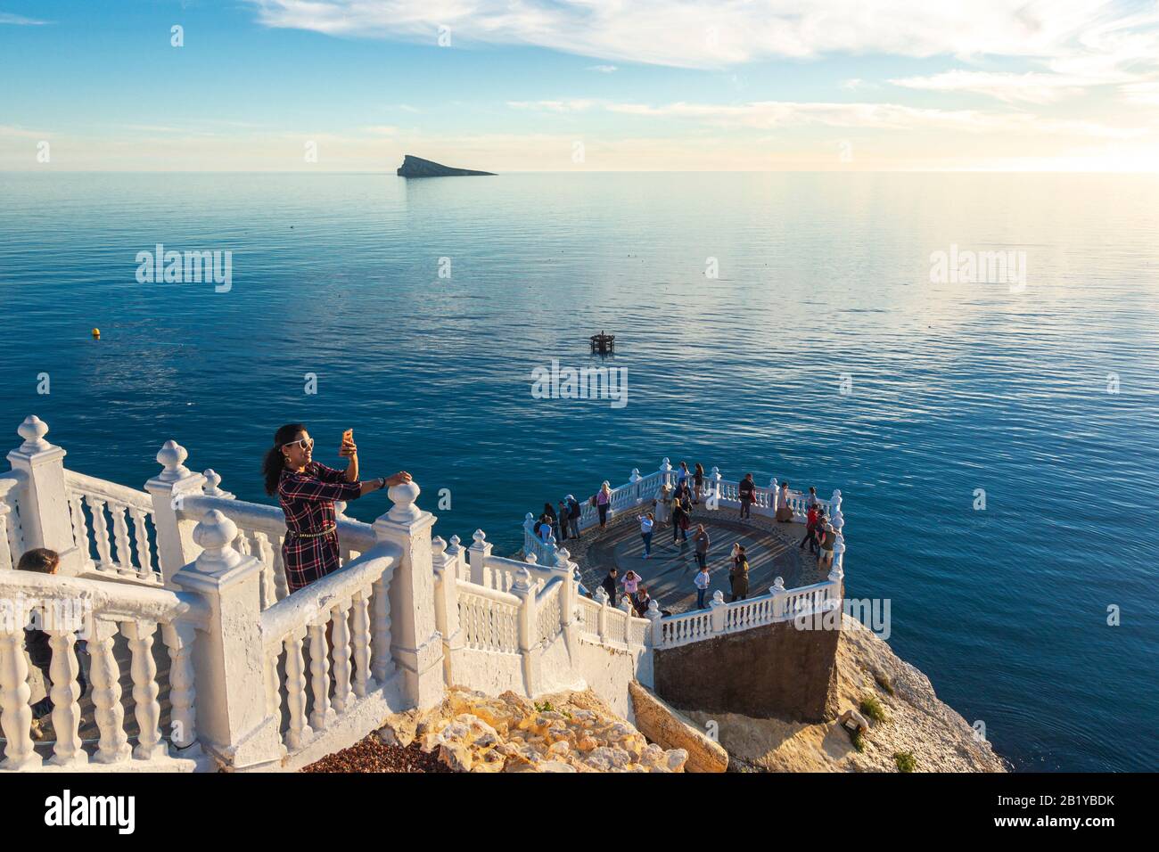 Benidorm Spain, December 25, 2019: People enjoy beautiful view from ...