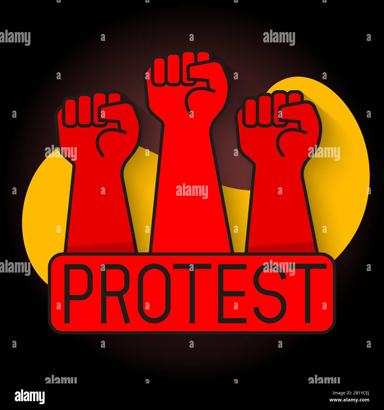 Fist Male Hand, Proletarian Protest Symbol. Power Sign Stock Vector ...