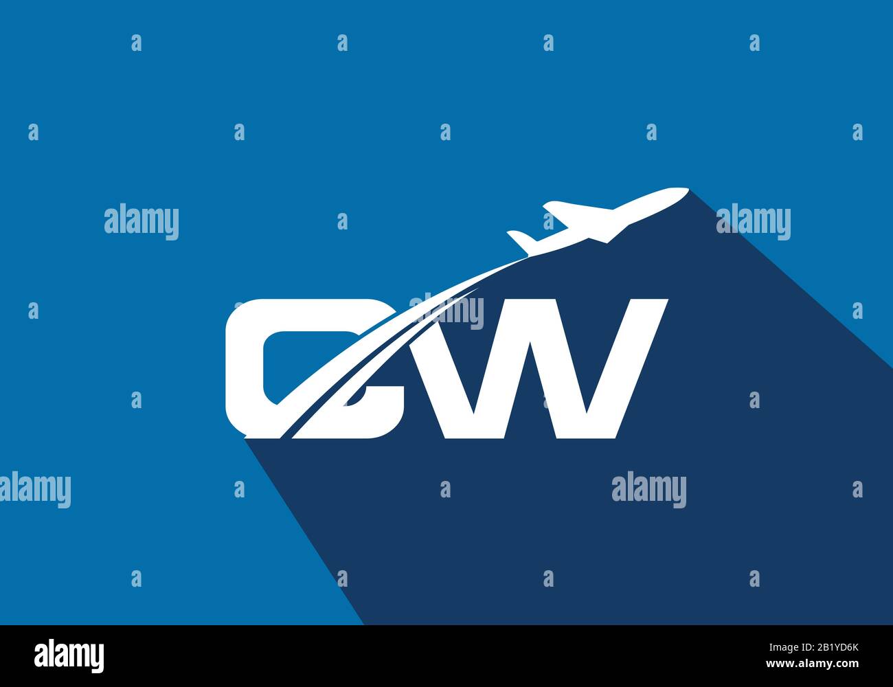 Initial Letter C and W with Aviation Logo Design, Air, Airline ...