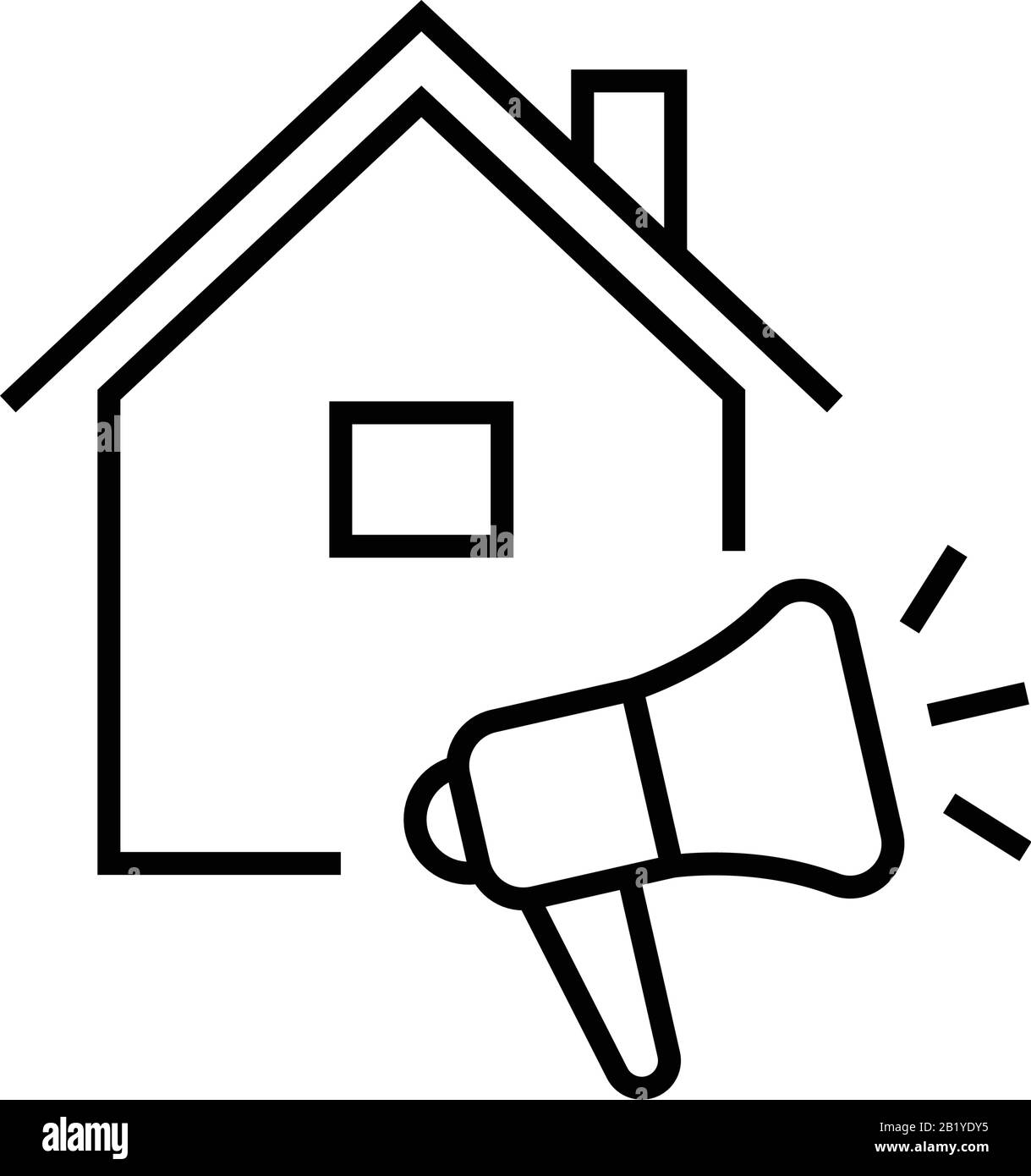 Listing for the house line icon, concept sign, outline vector ...