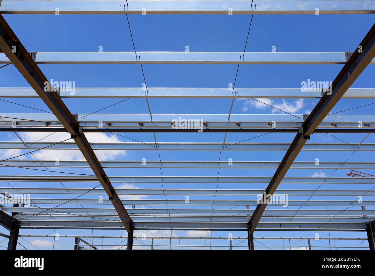 The steel structure，under the blue sky white clouds, very beautiful ...