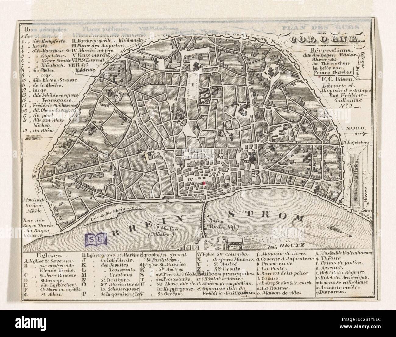 Vintage map of cologne hi-res stock photography and images - Alamy