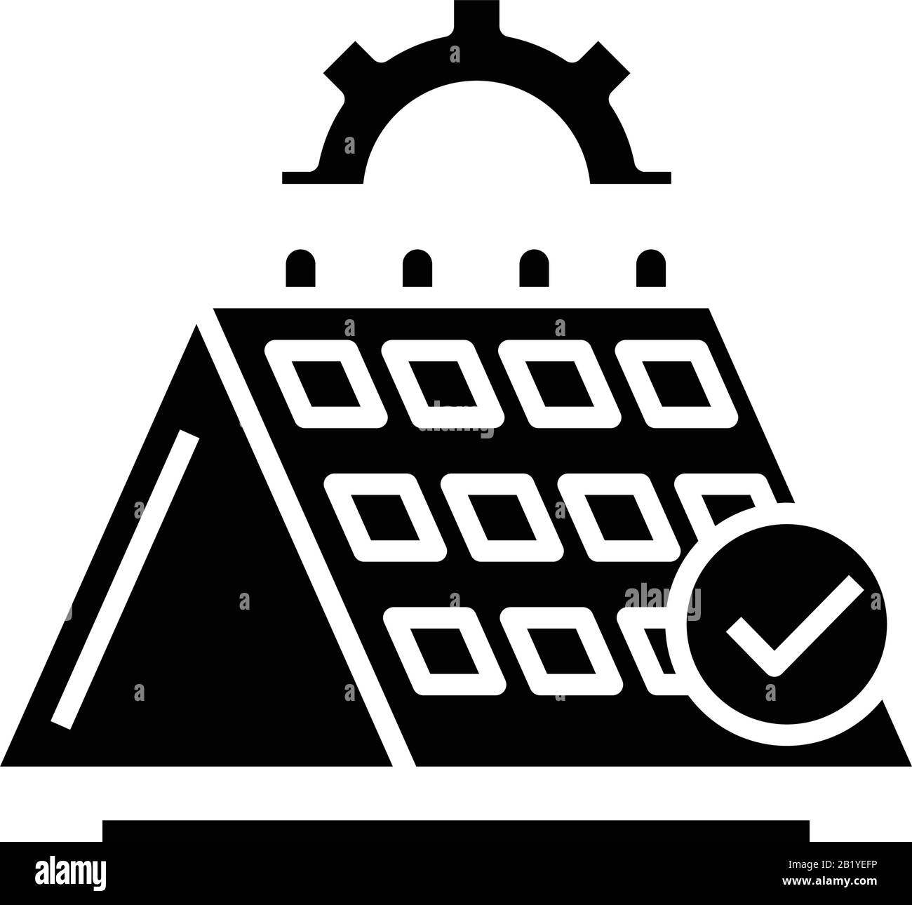 Daily plans black icon, concept illustration, vector flat symbol, glyph ...