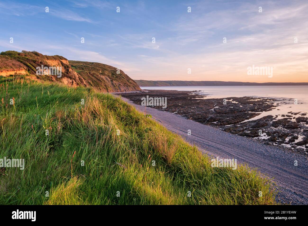 Abbotsham cliffs on the south west coastal path, North DEVON, UK Stock ...