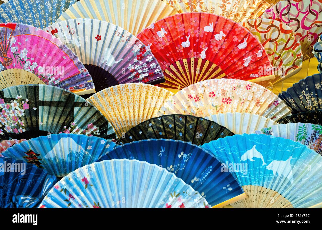Exhibition of ancient traditional fans in the kiyomizu temple hi-res ...