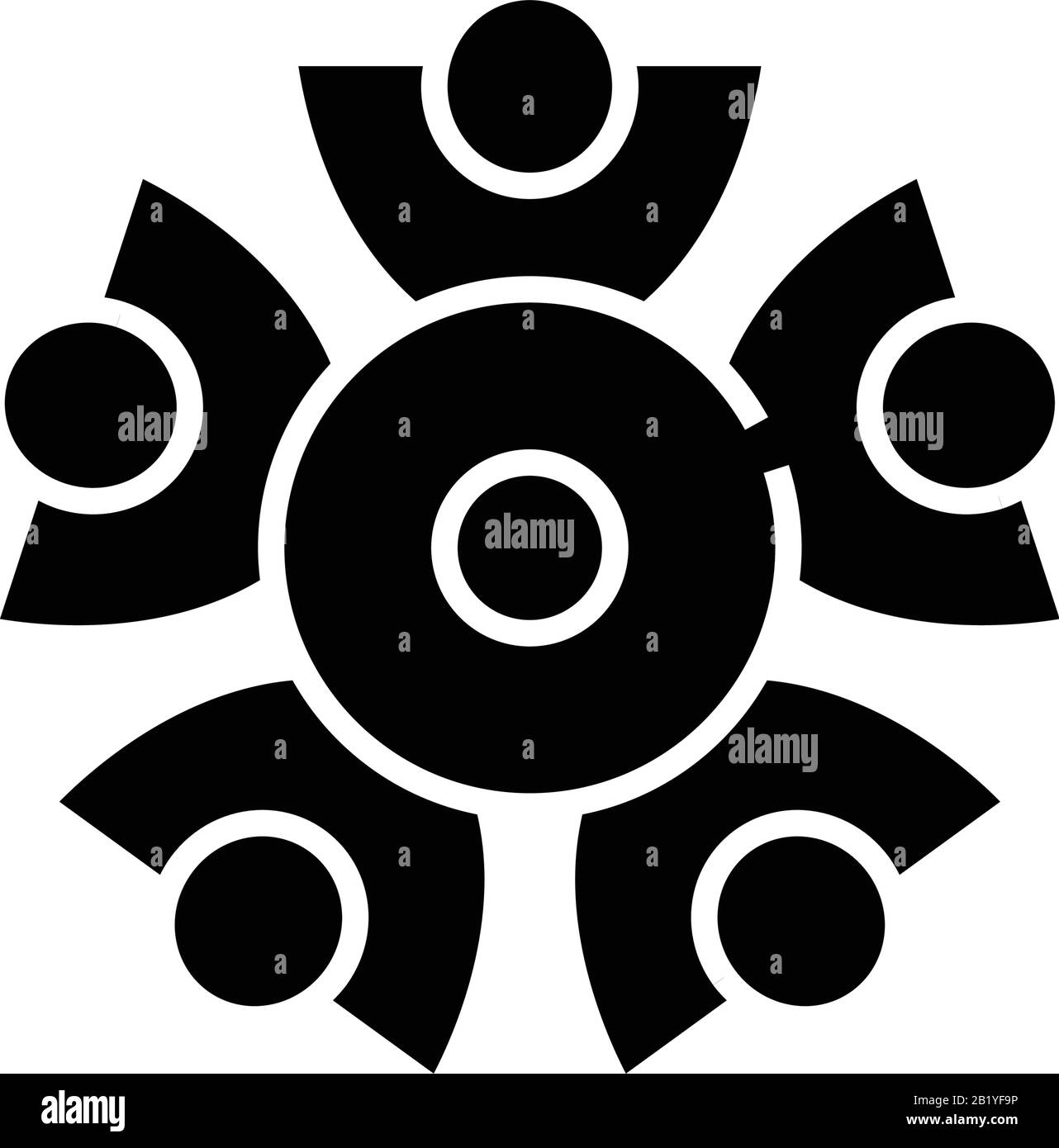 Collaboration black icon, concept illustration, vector flat symbol ...