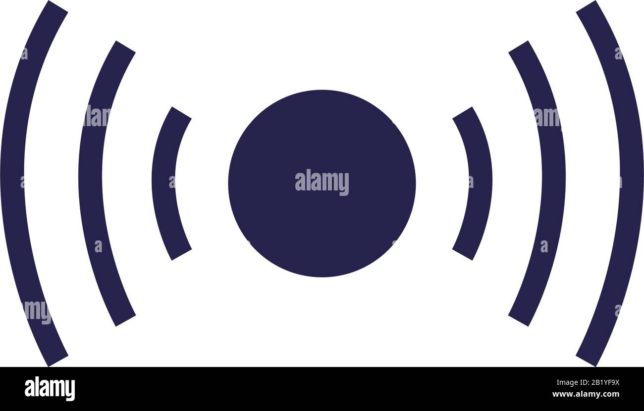 waves around point fill style icon design, Music sound melody musical ...