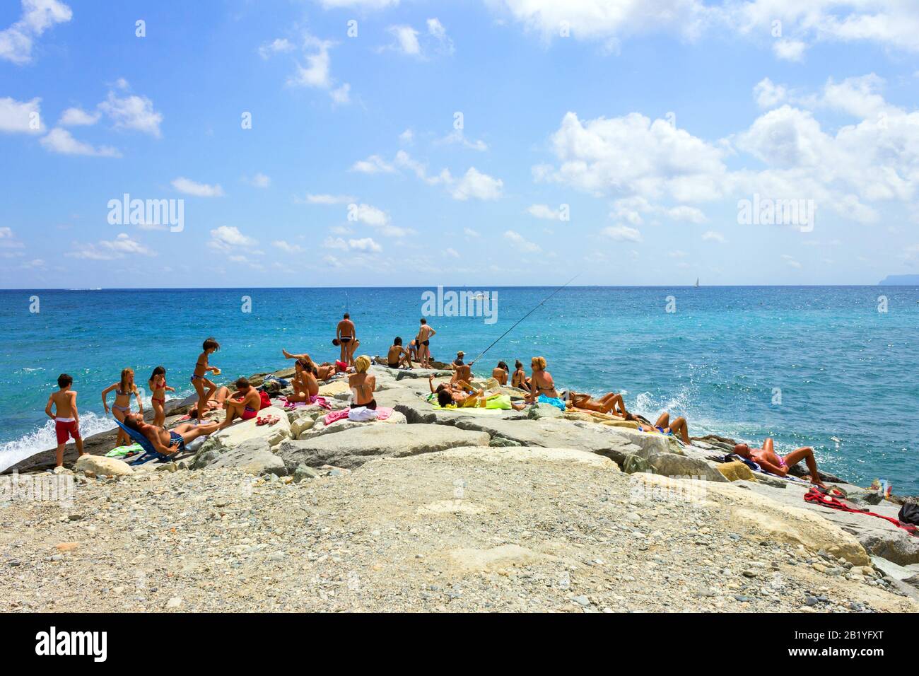Italy, Liguria, Varazze, the beach Stock Photo - Alamy