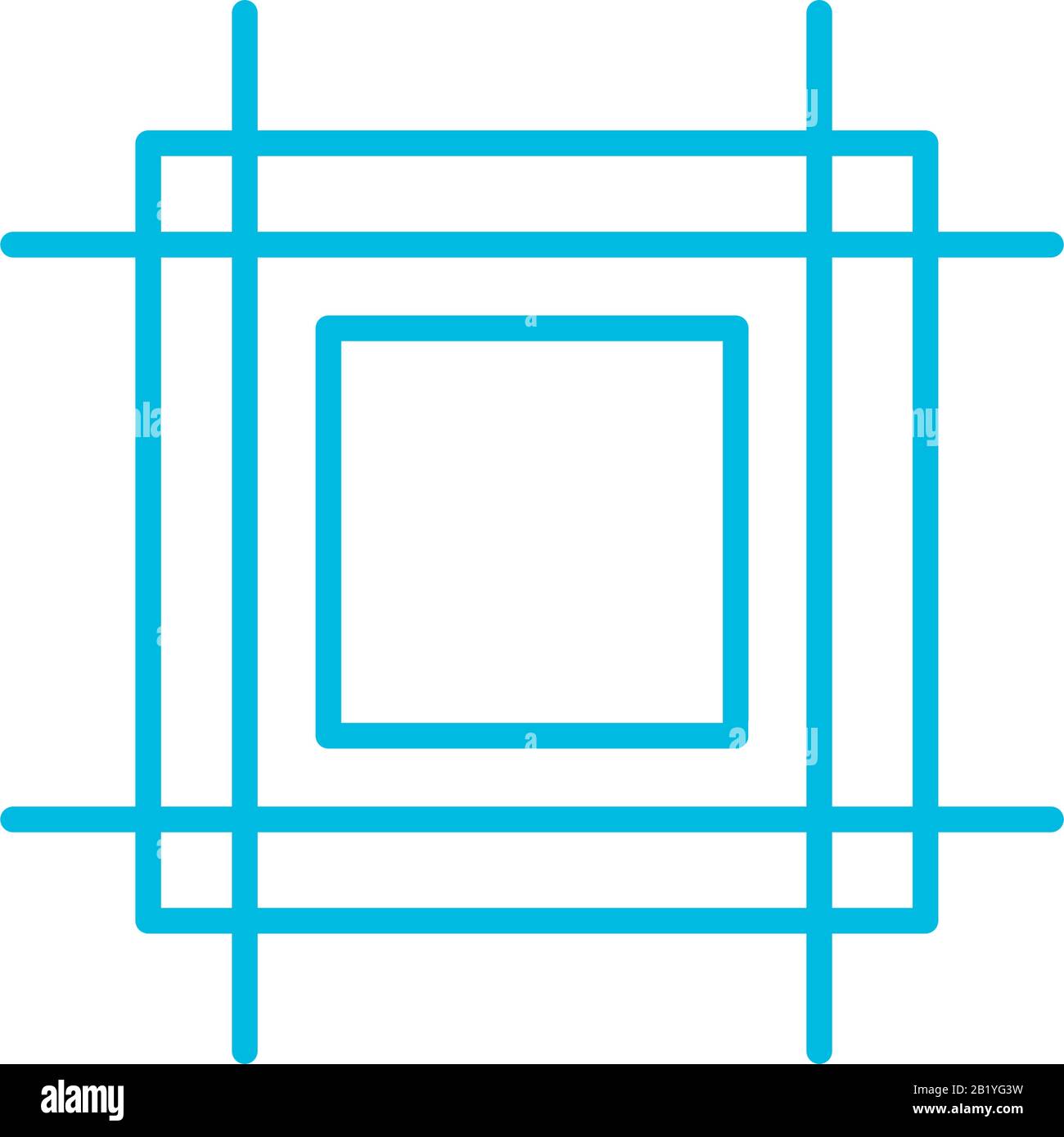 circuit square line style icon design, futuristic virtual technology ...