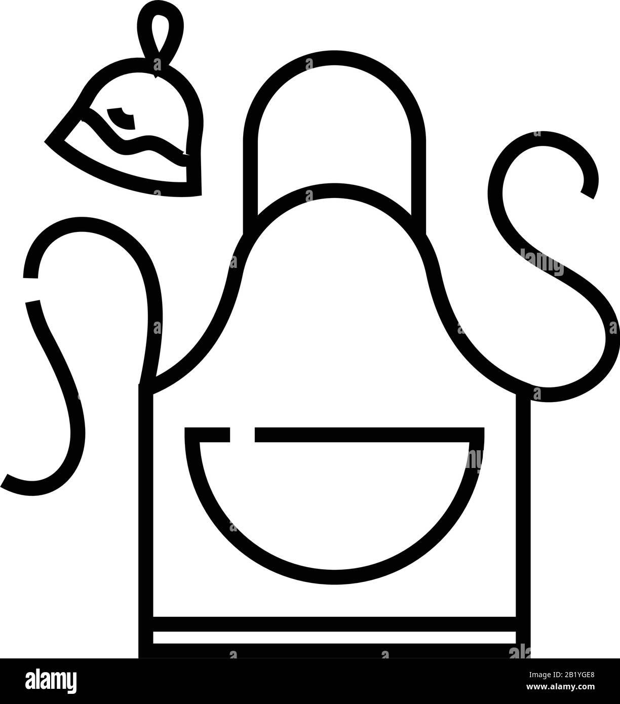 Kitchen apron line icon, concept sign, outline vector illustration ...
