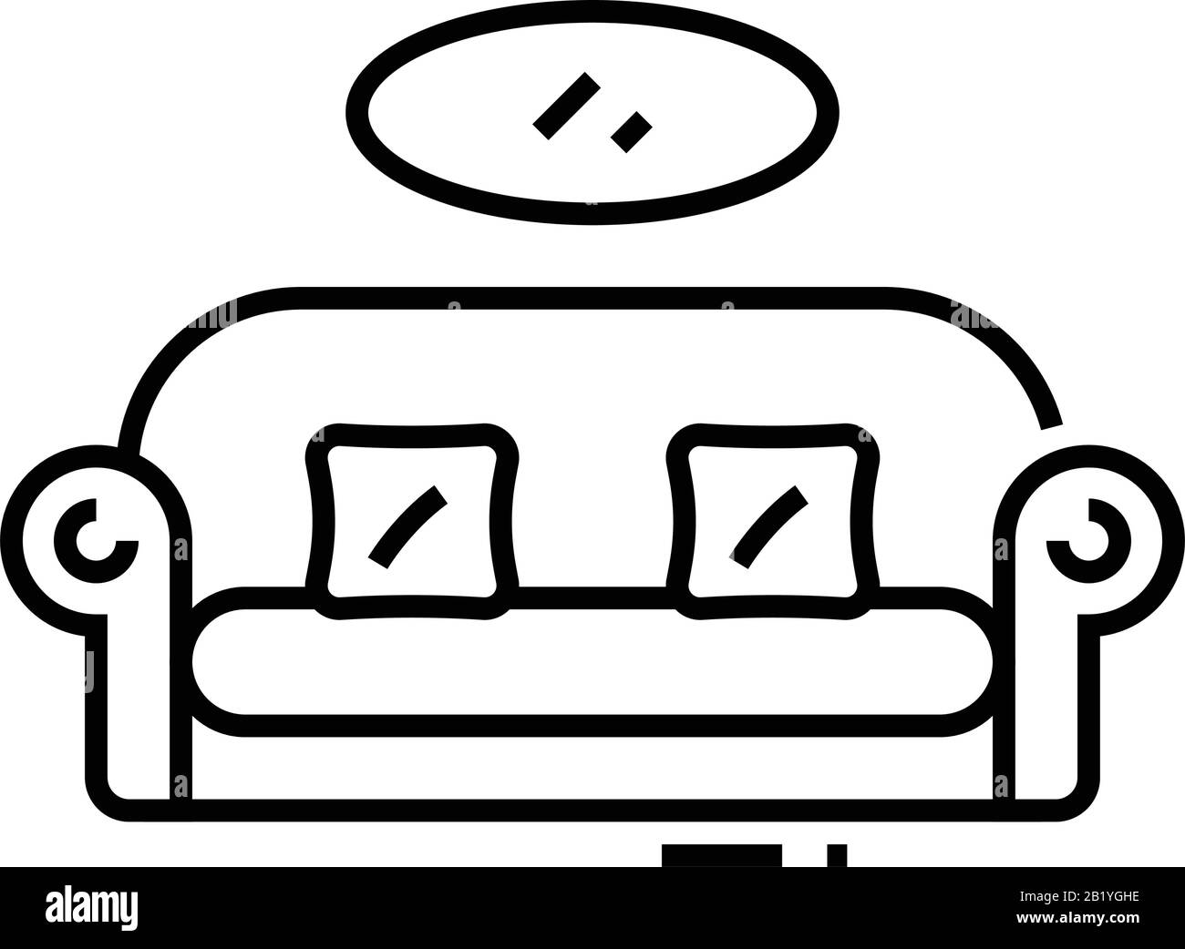 Lounge furniture line icon, concept sign, outline vector illustration ...