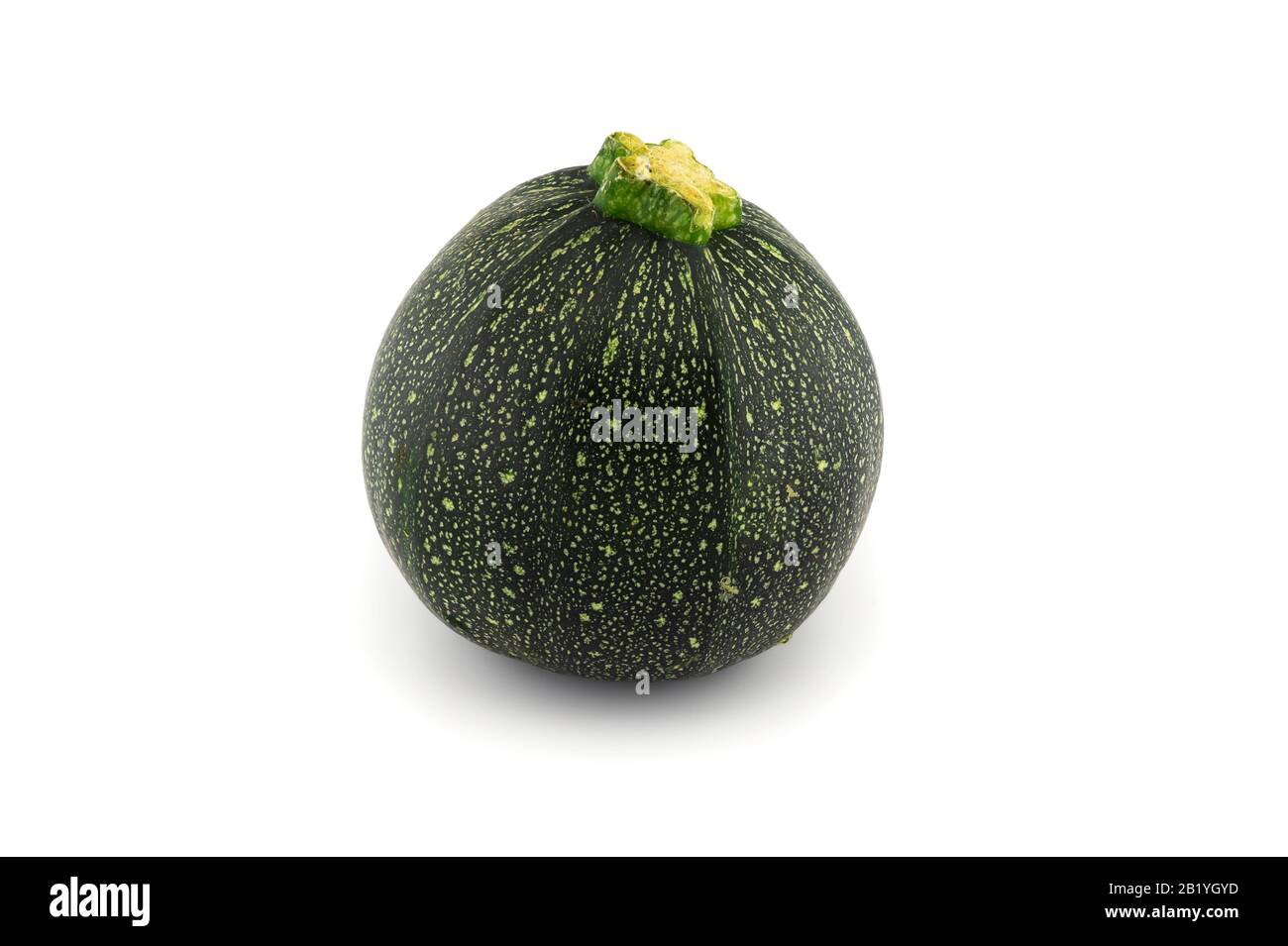 Green round courgette or zucchini isolated on white background Stock ...