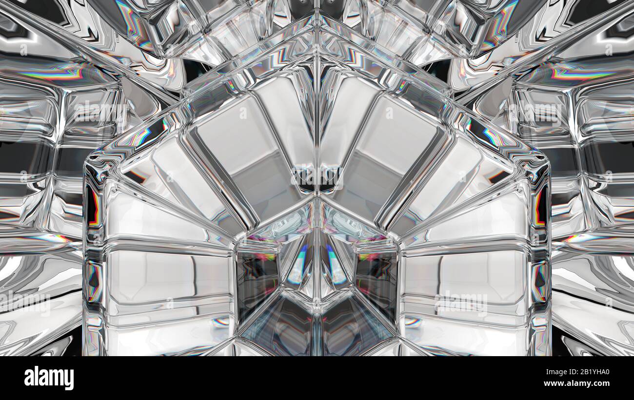 kaleidoscope Gemstone or shining diamond pattern background. 3d render ...