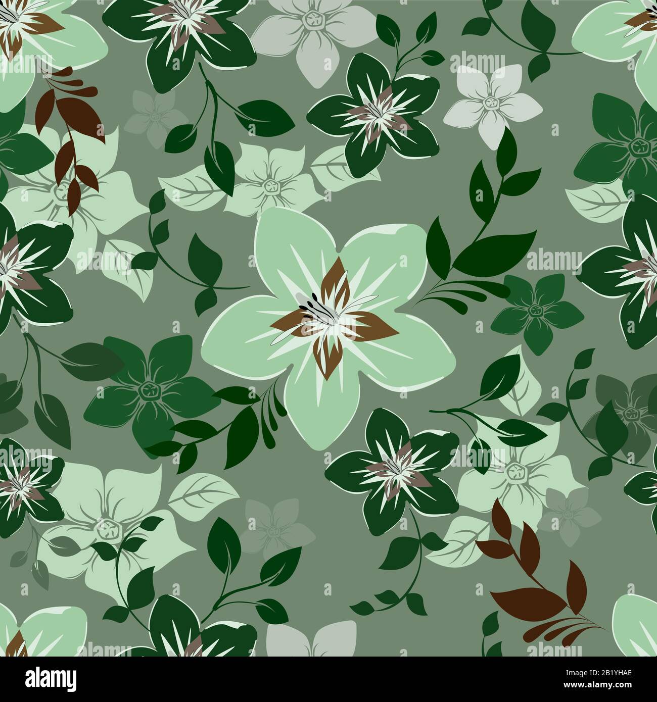 Vector spring abstract background flowers seamless pattern Stock Vector ...