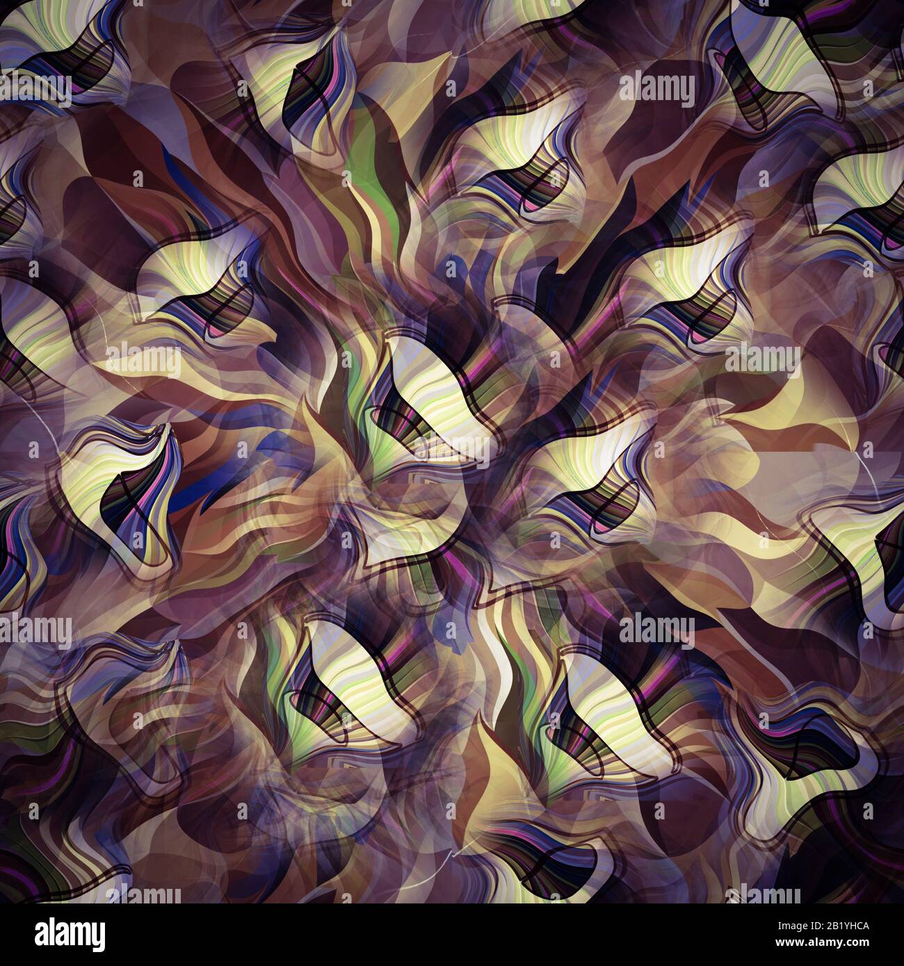 curly flower effect abstract artwork seamless Stock Photo - Alamy