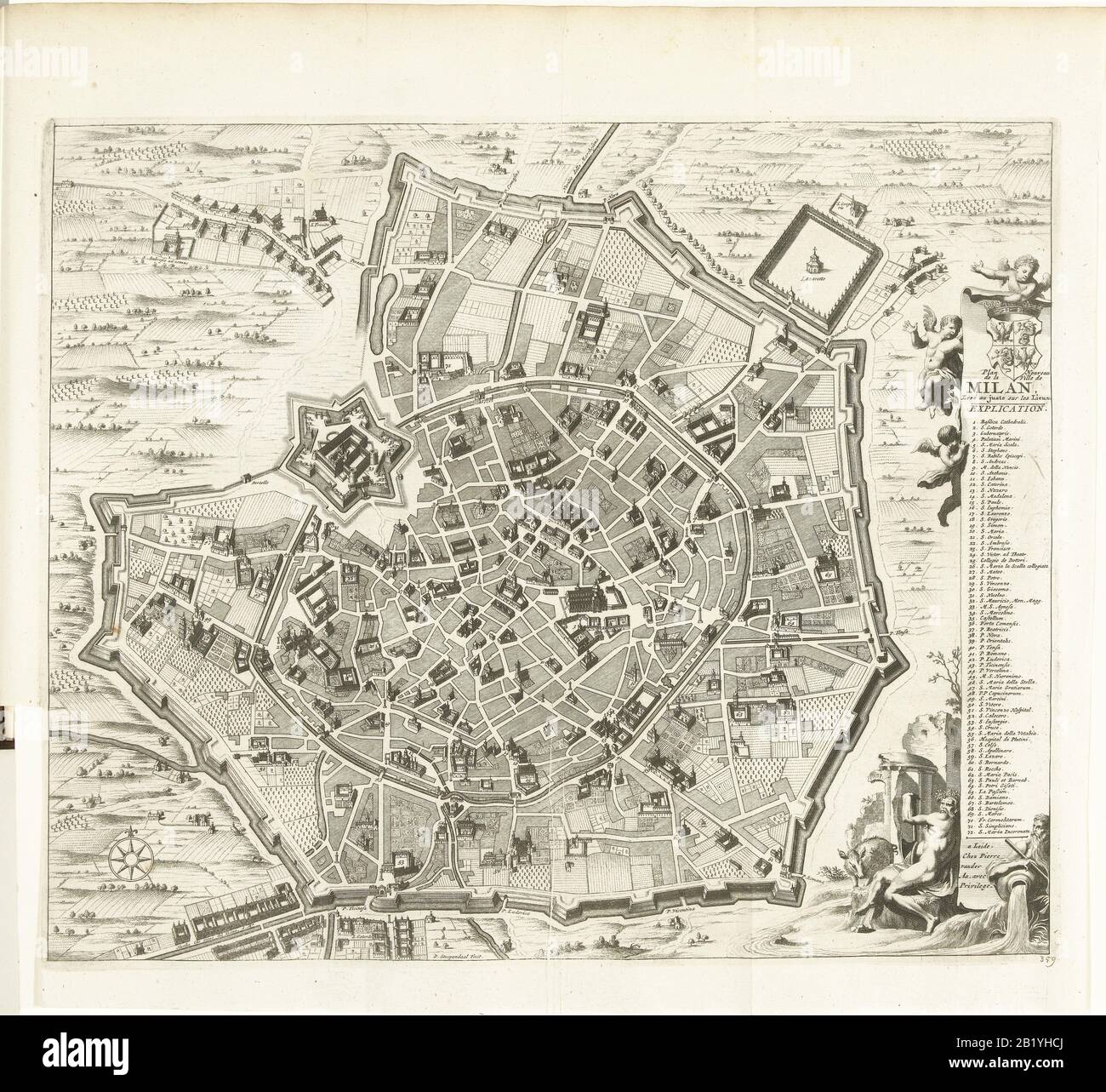 Antique map of milan hi-res stock photography and images - Alamy