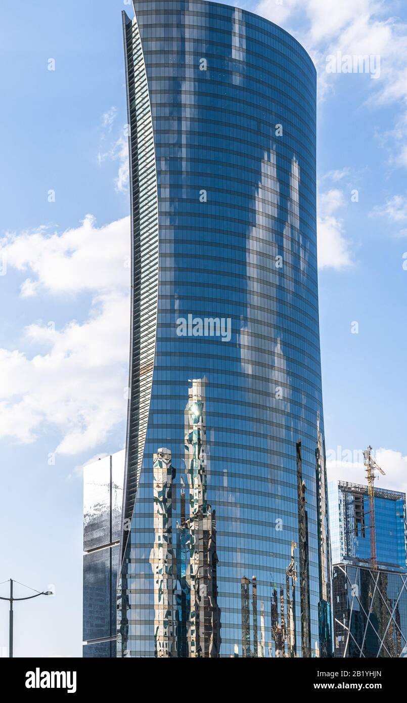Doha, Qatar - Nov 21. 2019. QNT-Qatar Navigation Tower in West Bay ...